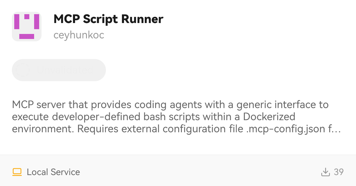 MCP Script Runner | MCP Servers · LobeHub