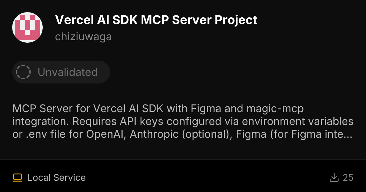 Vercel AI SDK MCP Server Project | M... · LobeHub