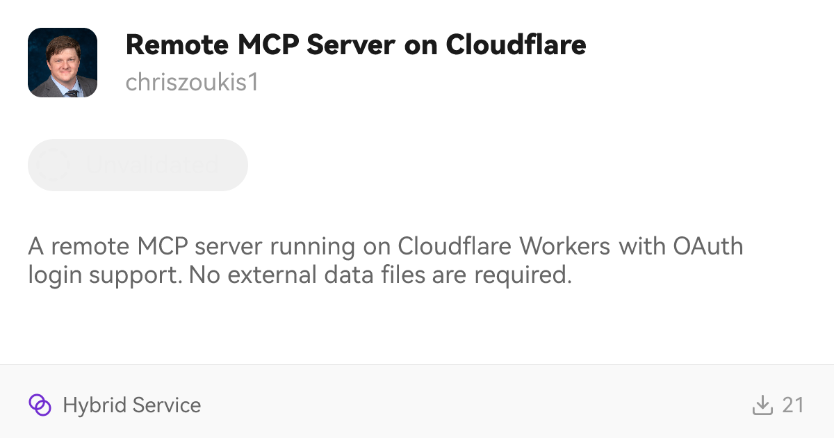Cloudflare 远程 MCP 服务器 | MCP Servers · LobeHub