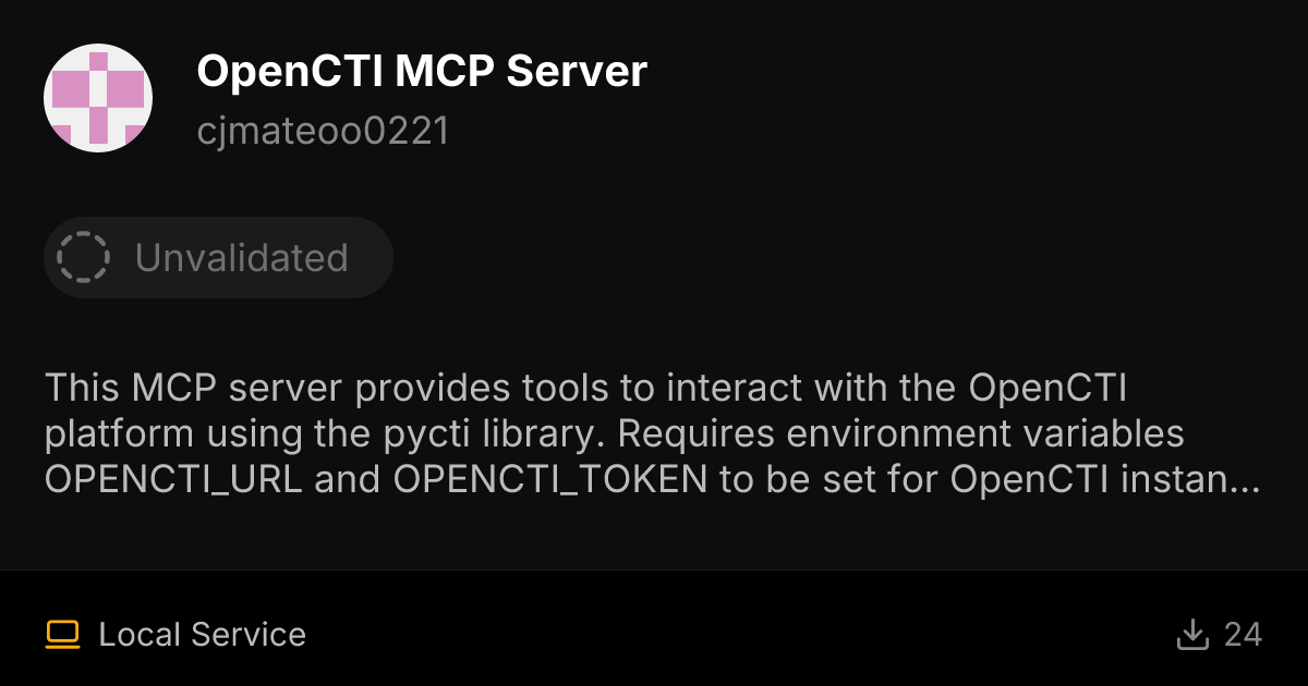 OpenCTI MCP 服务器 | MCP Servers · LobeHub