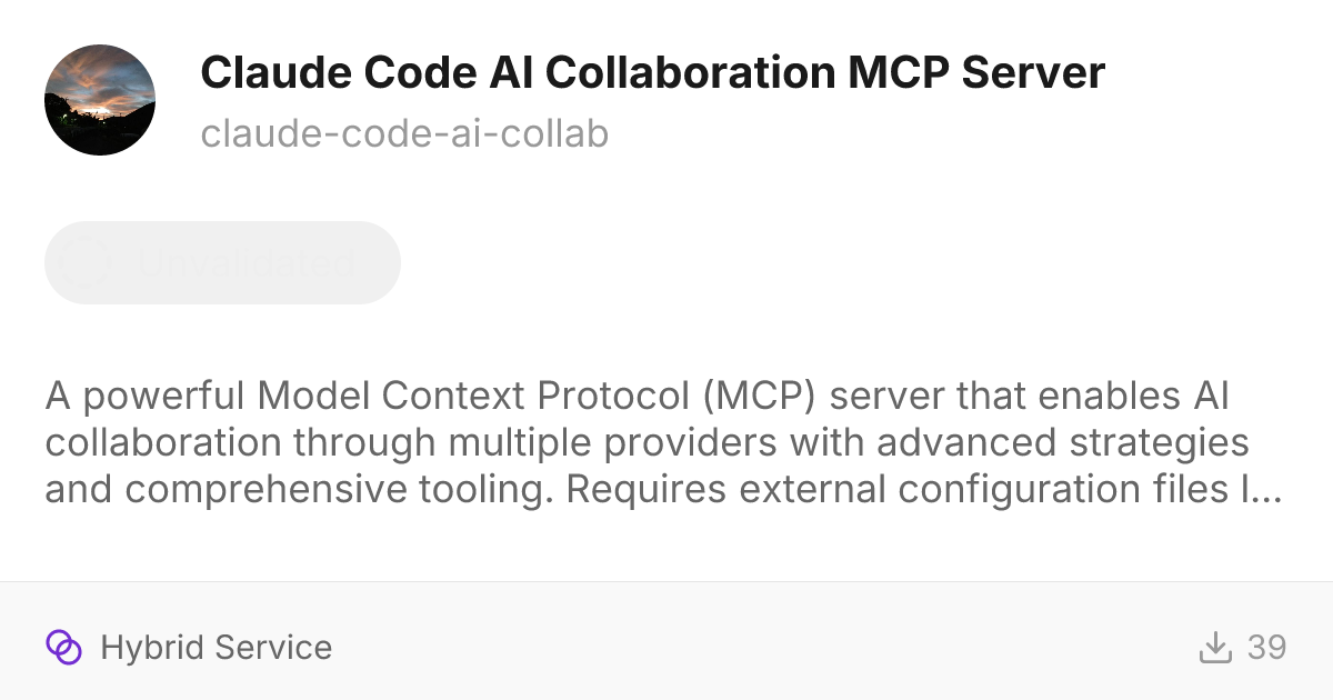 Claude Code AI Collaboration MCP Ser... · LobeHub