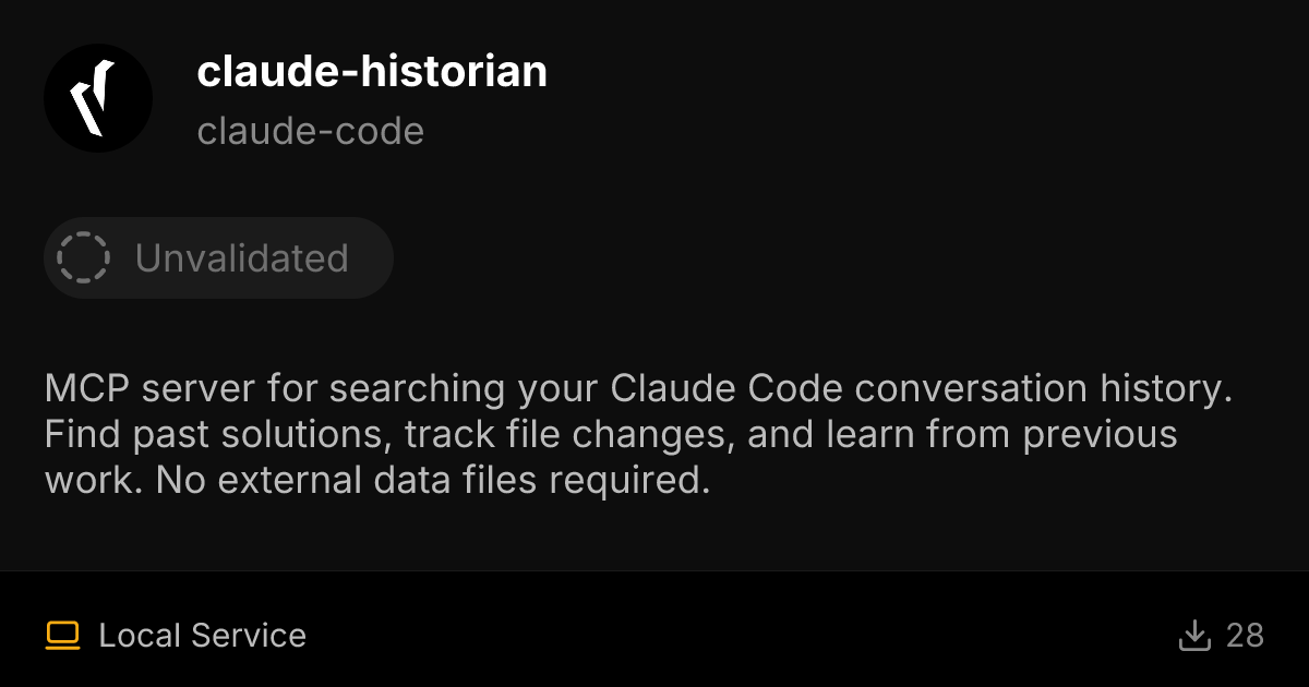 claude-historian | MCP Servers · LobeHub