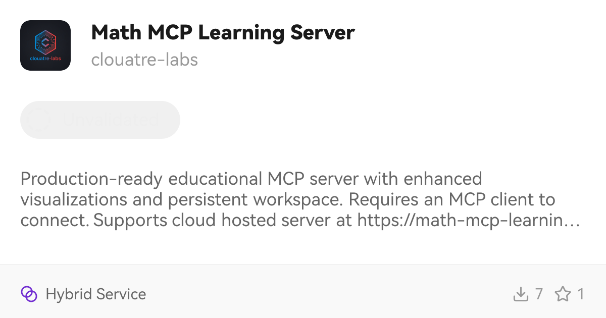 Math MCP Learning Server | MCP Servers · LobeHub