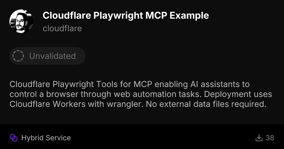 Cloudflare Playwright MCP Example | ... · LobeHub