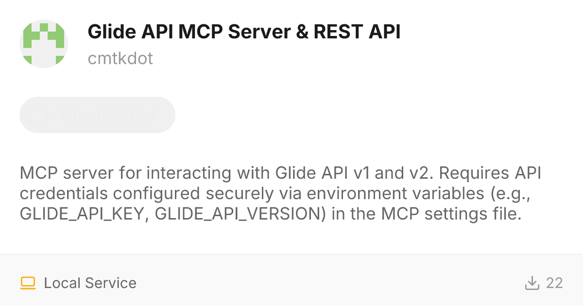 Glide API MCP Server & REST API | MC... · LobeHub