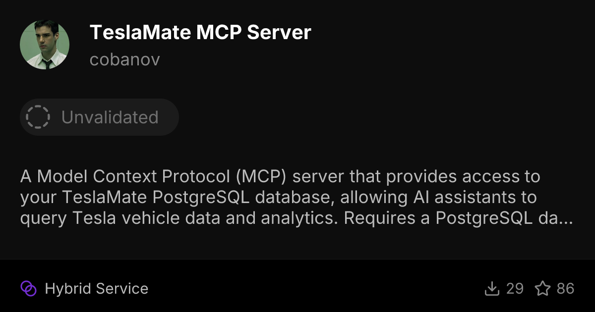 TeslaMate MCP Server | MCP Servers · LobeHub
