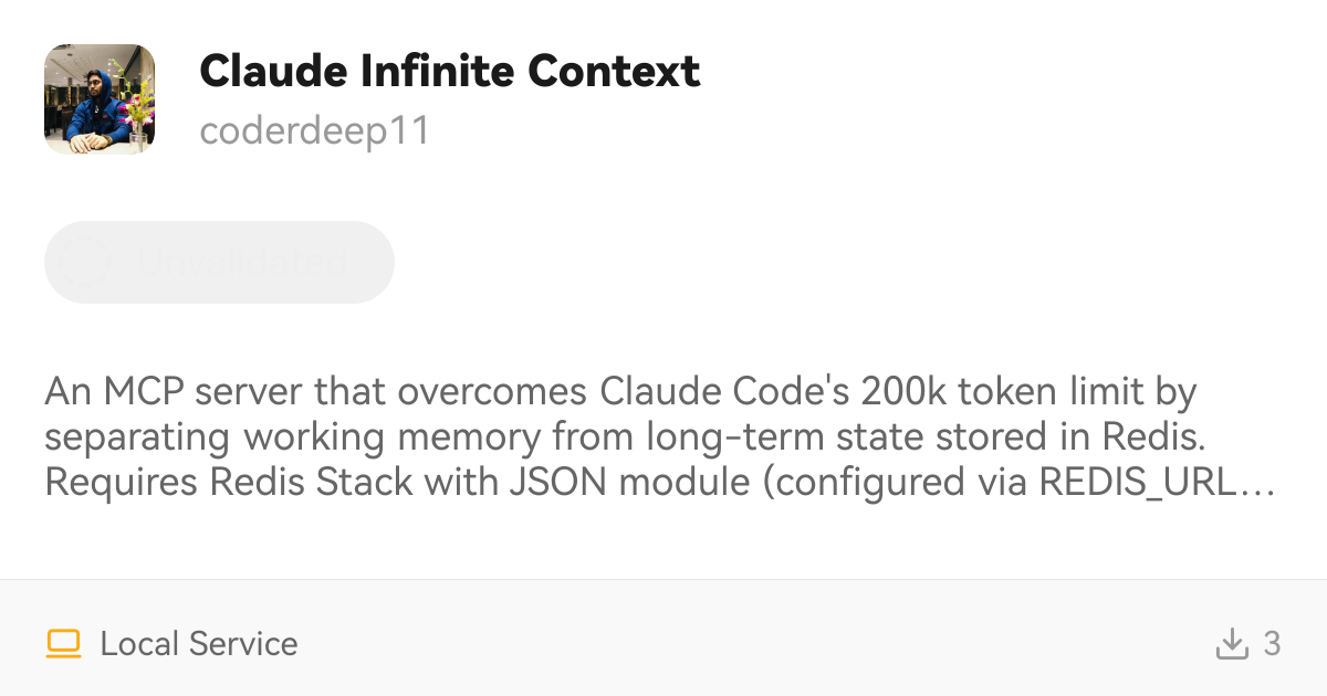 Claude Infinite Context | MCP Servers · LobeHub