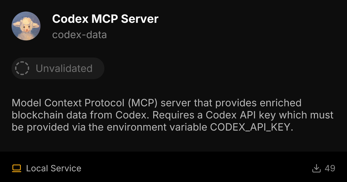 Codex MCP 服务器 | MCP Servers · LobeHub