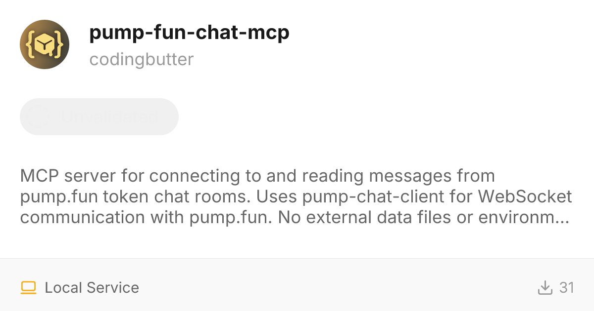 pump-fun-chat-mcp | MCP Servers · LobeHub