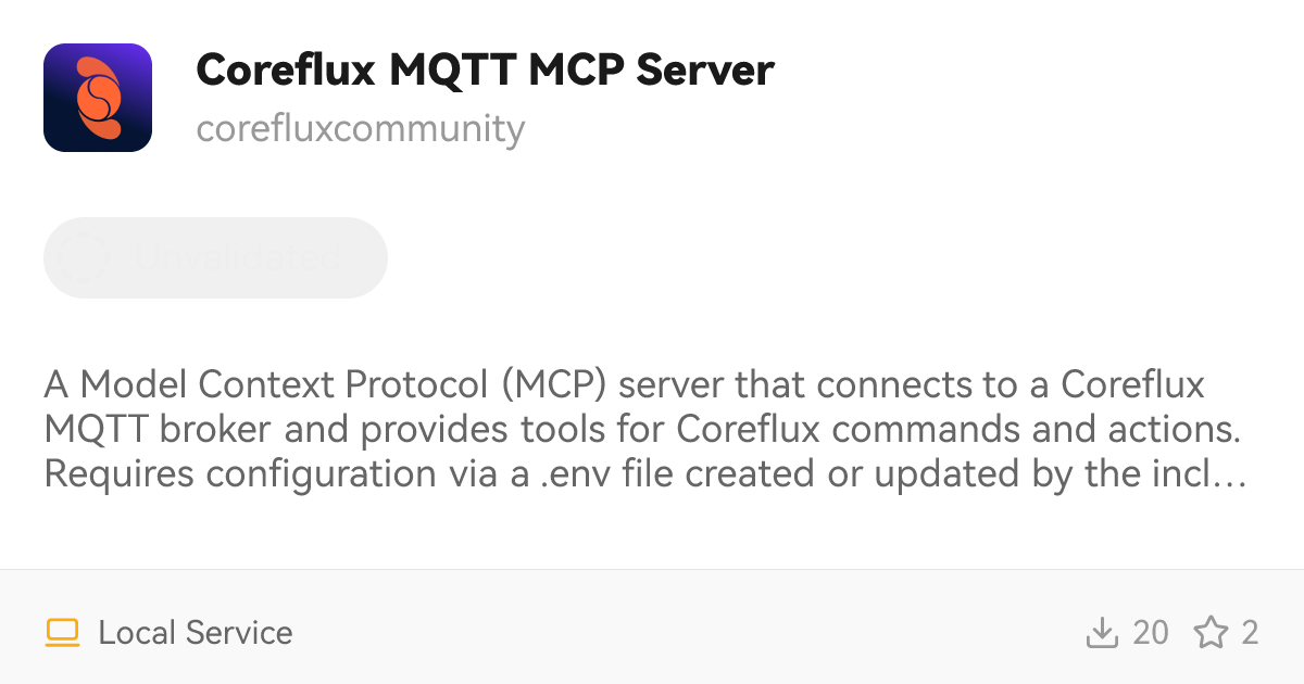 Coreflux MQTT MCP Server | MCP Servers · LobeHub