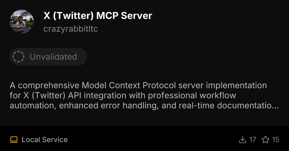 X (Twitter) MCP Server | MCP Servers · LobeHub