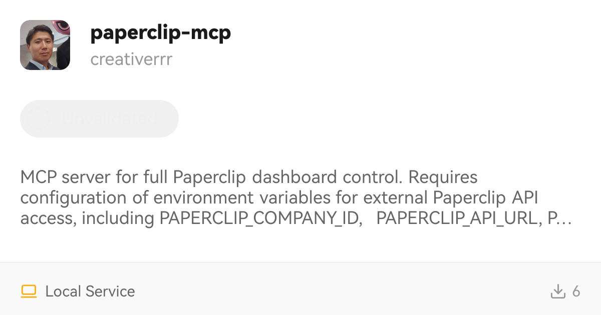 paperclip-mcp | MCP Servers · LobeHub