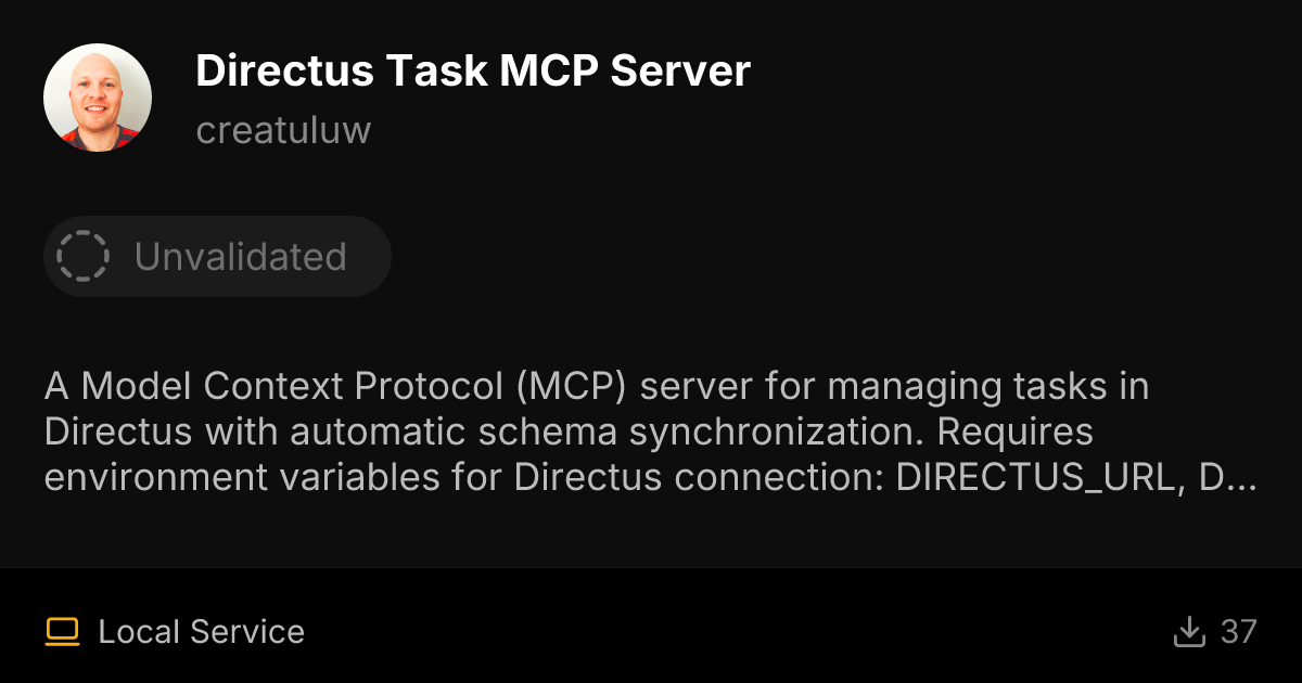 Directus Task MCP Server | MCP Servers · LobeHub