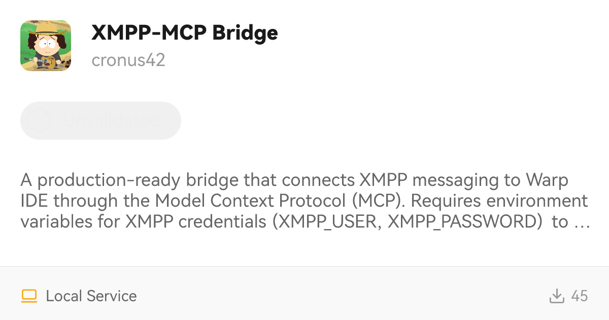 XMPP-MCP Bridge | MCP Servers · LobeHub