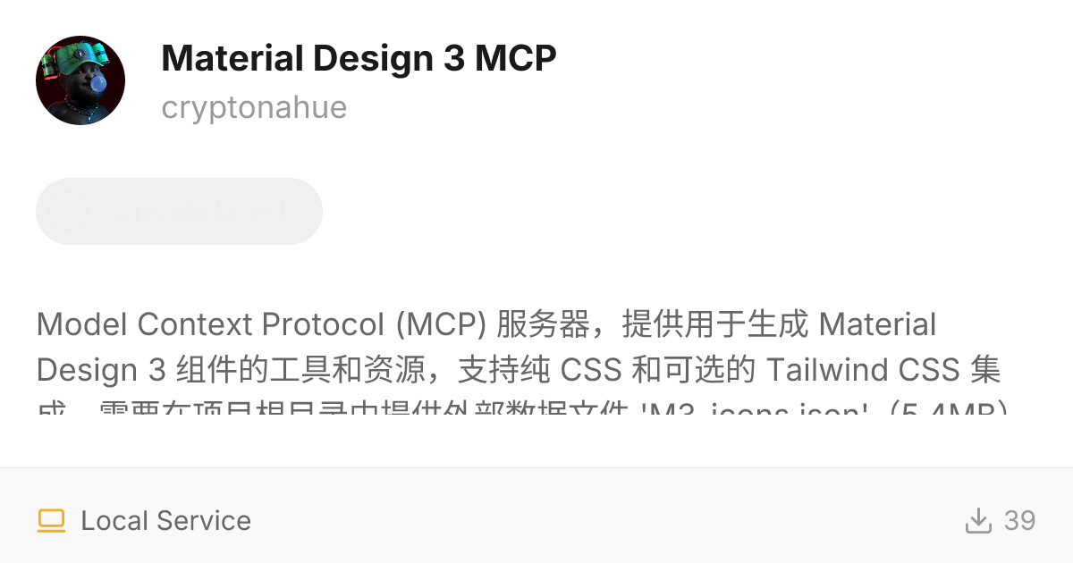Material Design 3 MCP | MCP Servers · LobeHub