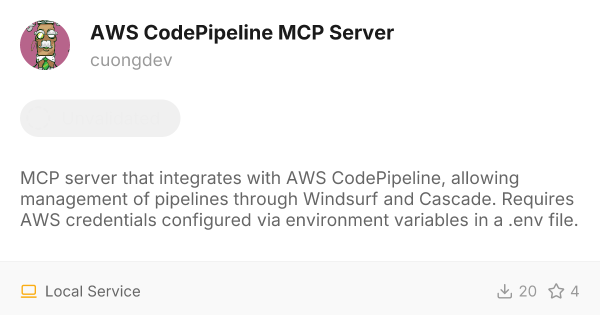 AWS CodePipeline MCP Server | MCP Se... · LobeHub