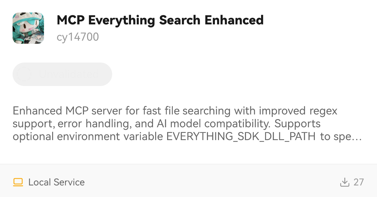 MCP Everything Search Enhanced | MCP... · LobeHub