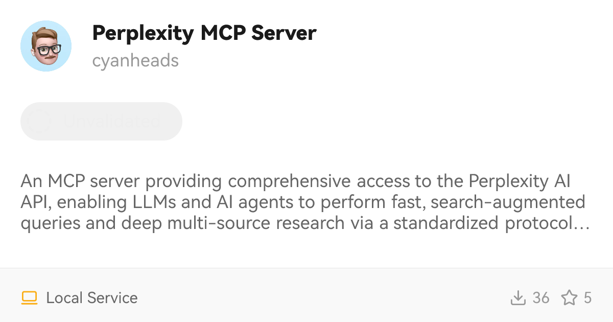Perplexity MCP Server | MCP Servers · LobeHub