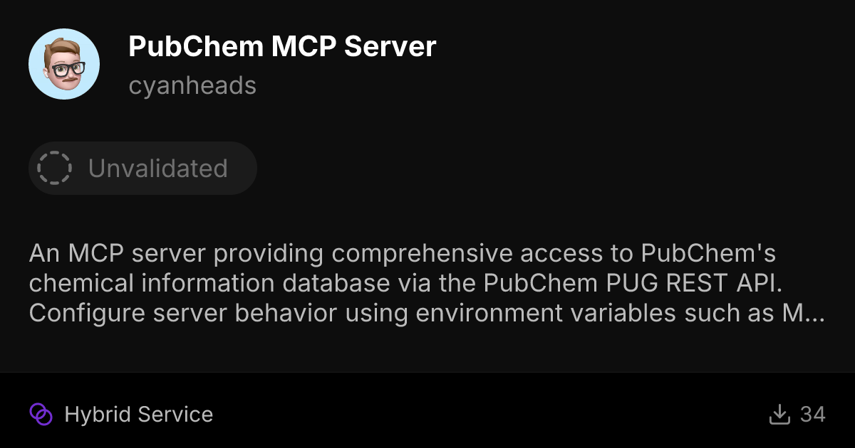 PubChem MCP Server | MCP Servers · LobeHub