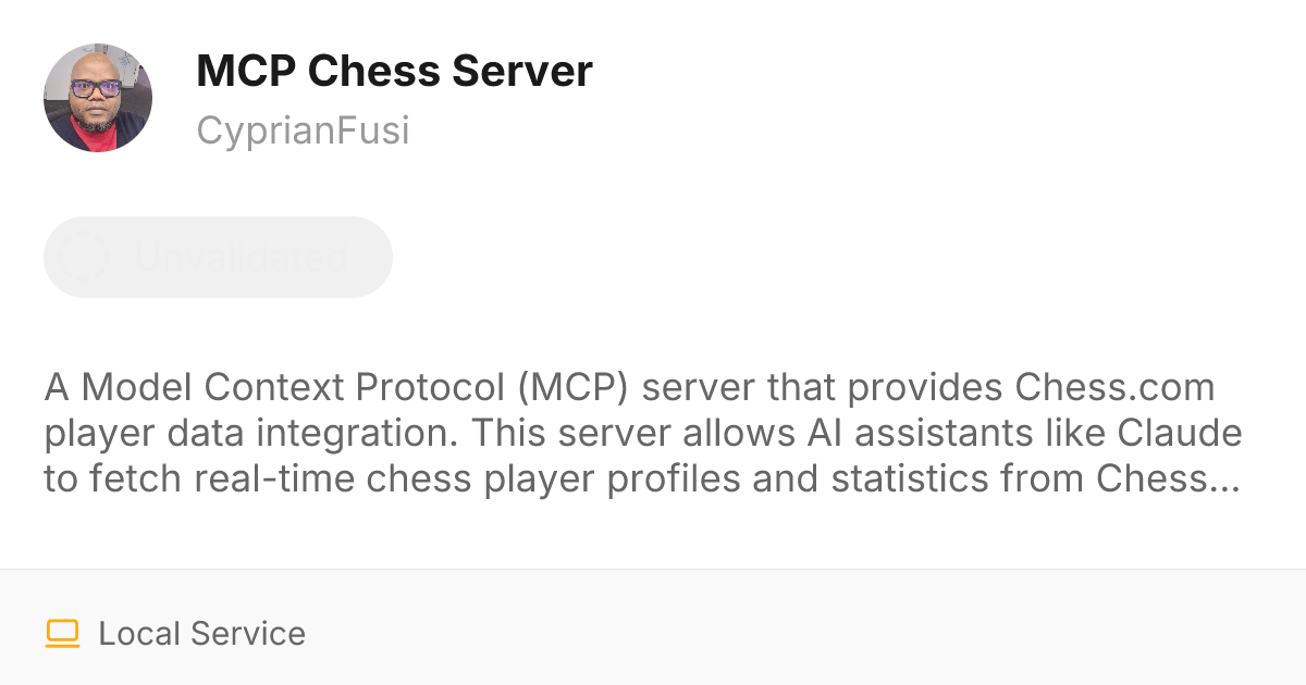 MCP 国际象棋服务器 | MCP Servers · LobeHub