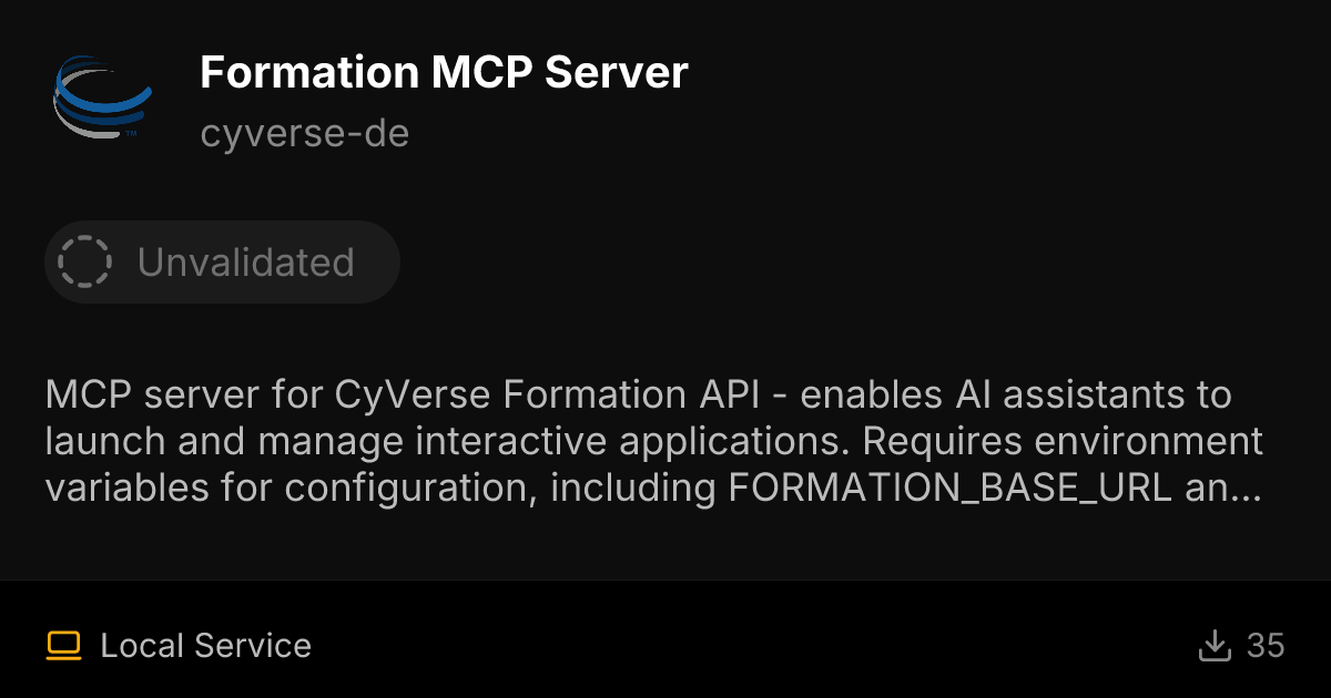 Formation MCP Server | MCP Servers · LobeHub