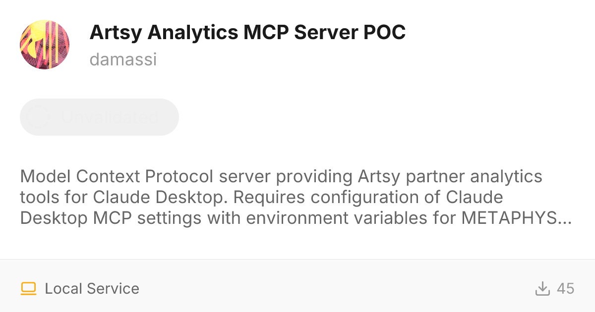 Artsy Analytics MCP Server POC | MCP... · LobeHub