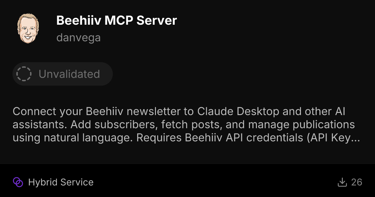 Beehiiv MCP Server | MCP Servers · LobeHub