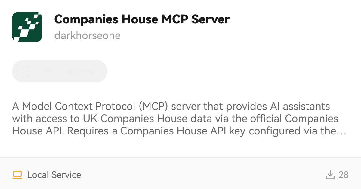 Companies House MCP Server | MCP Ser... · LobeHub