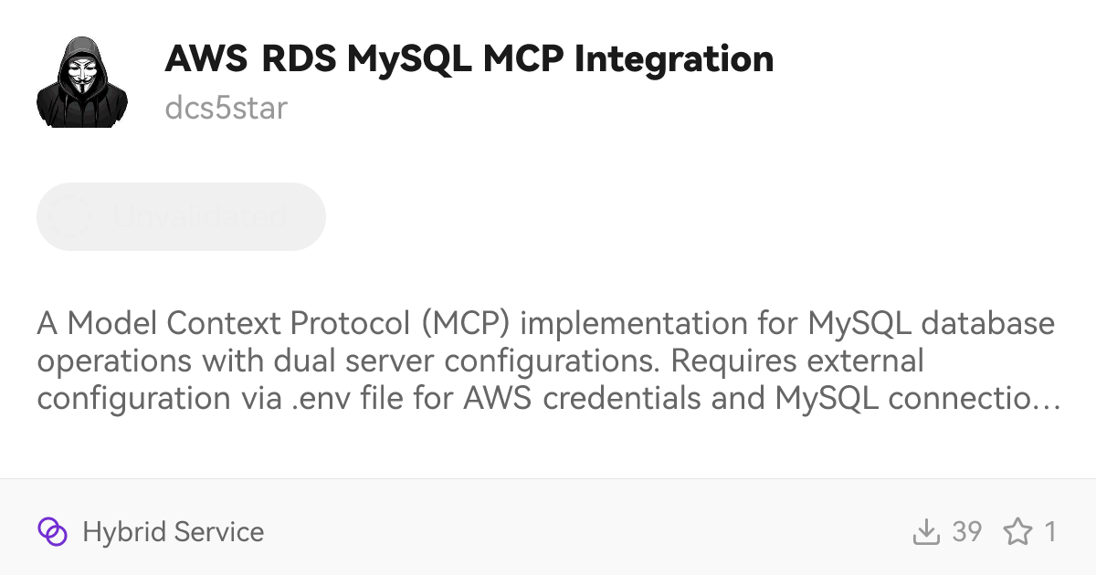 AWS RDS MySQL MCP Integration | MCP ... · LobeHub