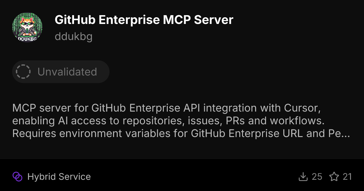 Máy chủ MCP GitHub Enterprise | MCP ... · LobeHub