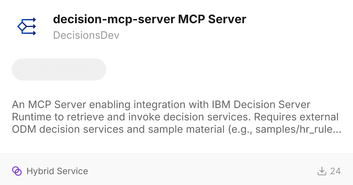 decision-mcp-server MCP Server | MCP... · LobeHub
