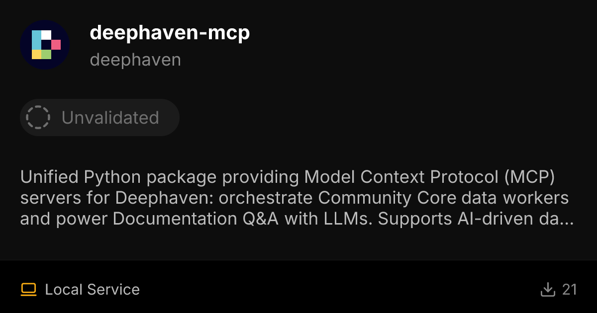 deephaven-mcp | MCP Servers · LobeHub