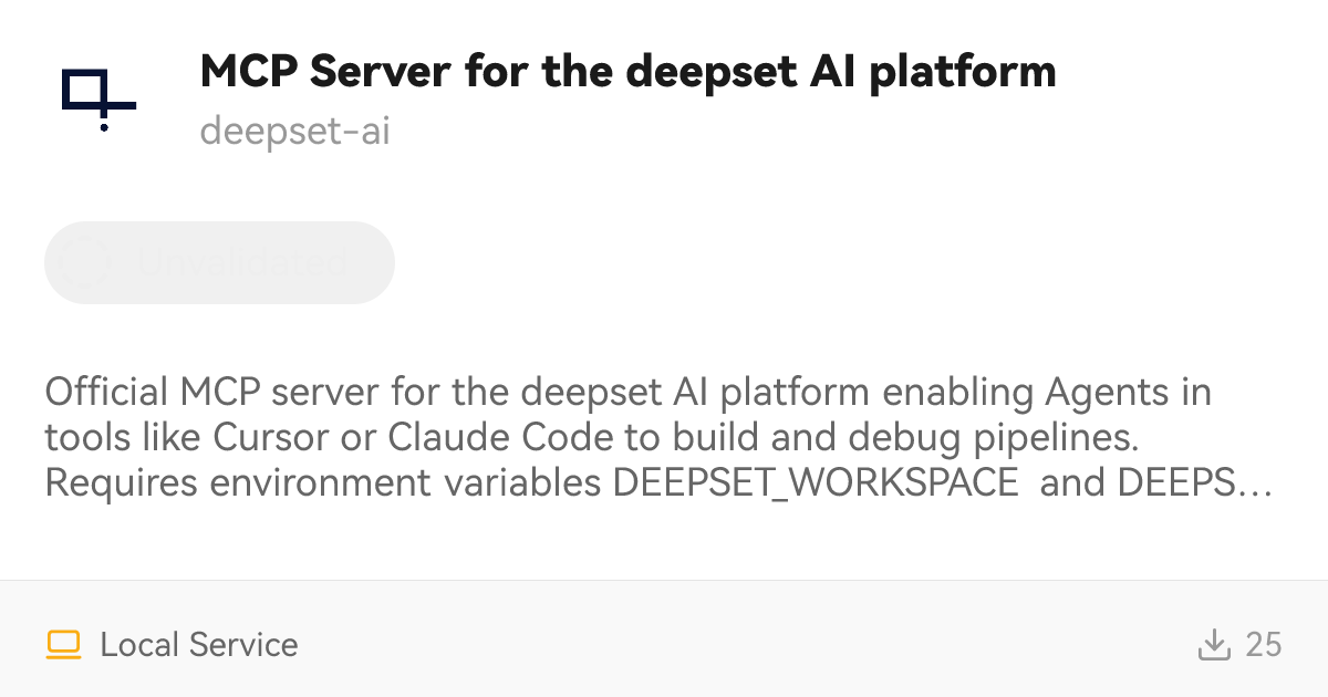 MCP Server for the deepset AI platfo... · LobeHub