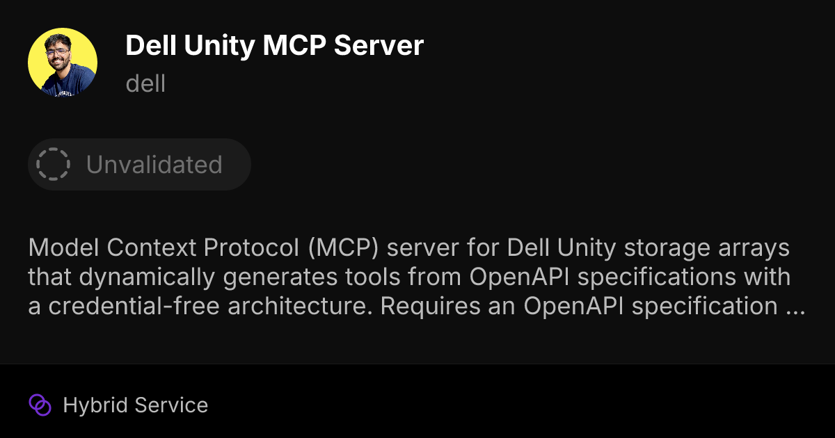 Dell Unity MCP Server | MCP Servers · LobeHub