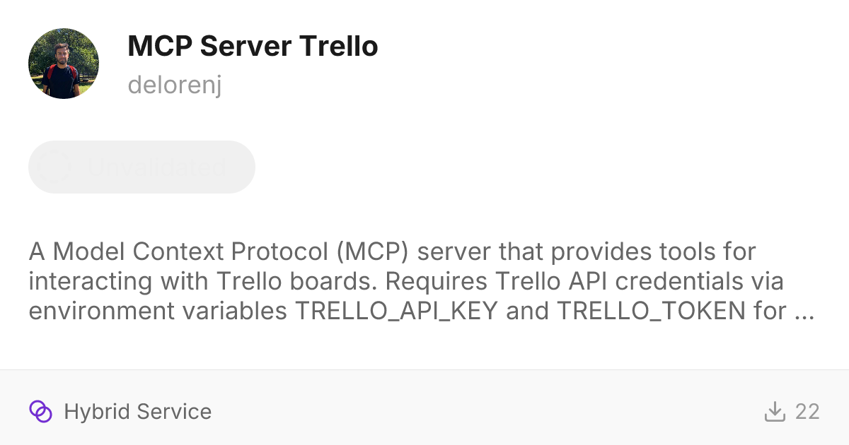 MCP Server Trello | MCP Servers · LobeHub