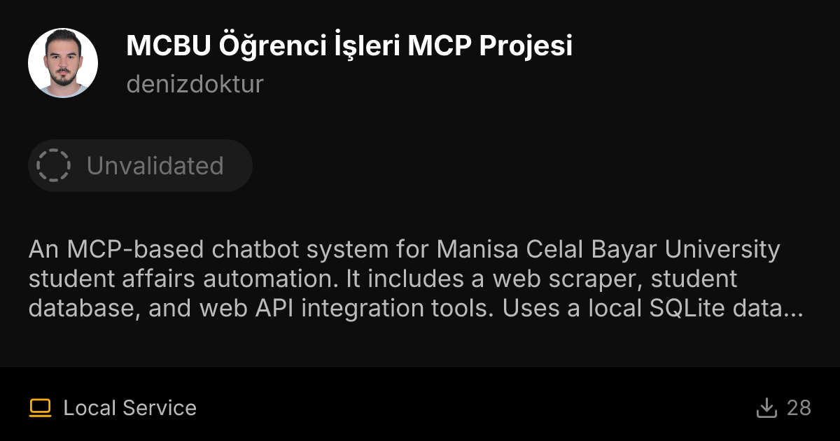 MCBU Öğrenci İşleri MCP Projesi | MC... · LobeHub