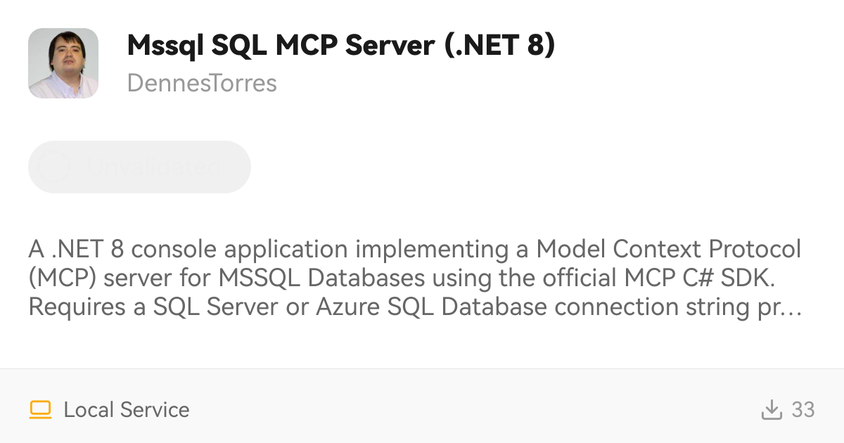 Mssql SQL MCP Server (.NET 8) | MCP ... · LobeHub