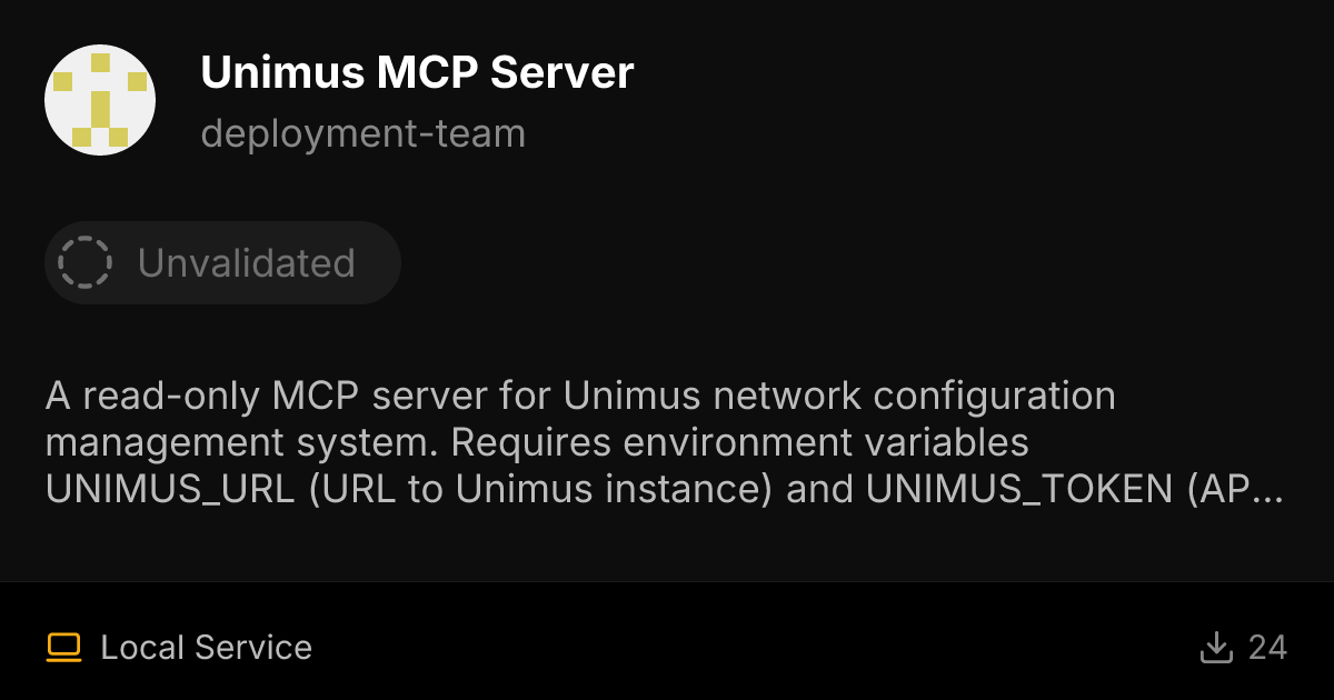 Unimus MCP Server | MCP Servers · LobeHub
