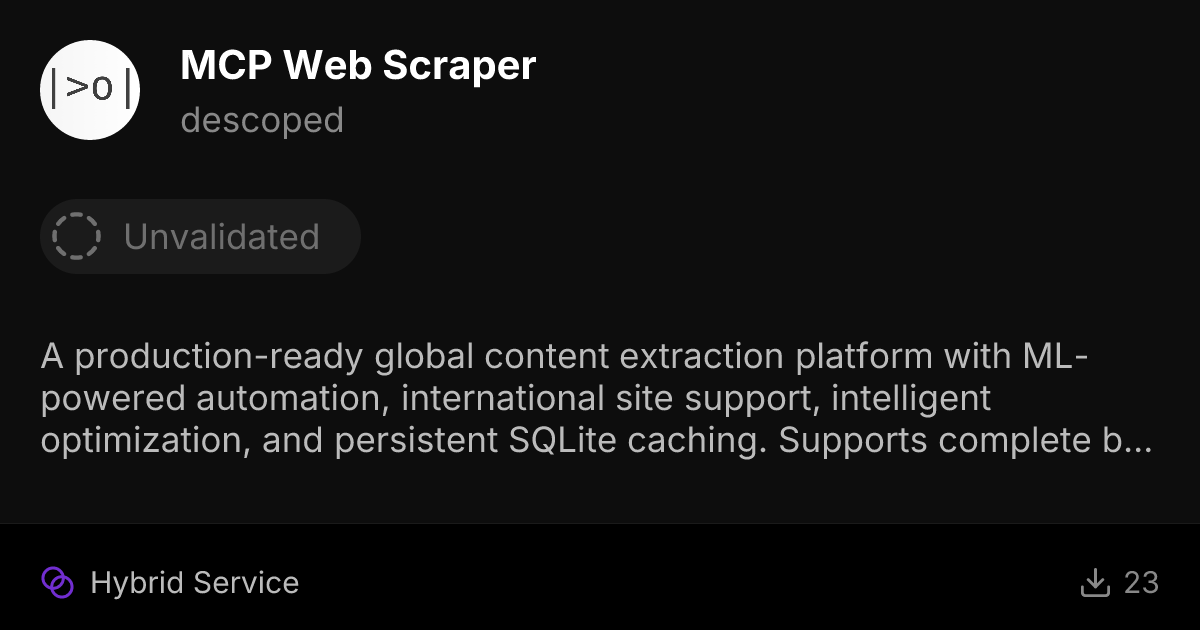 MCP Web Scraper | MCP Servers · LobeHub