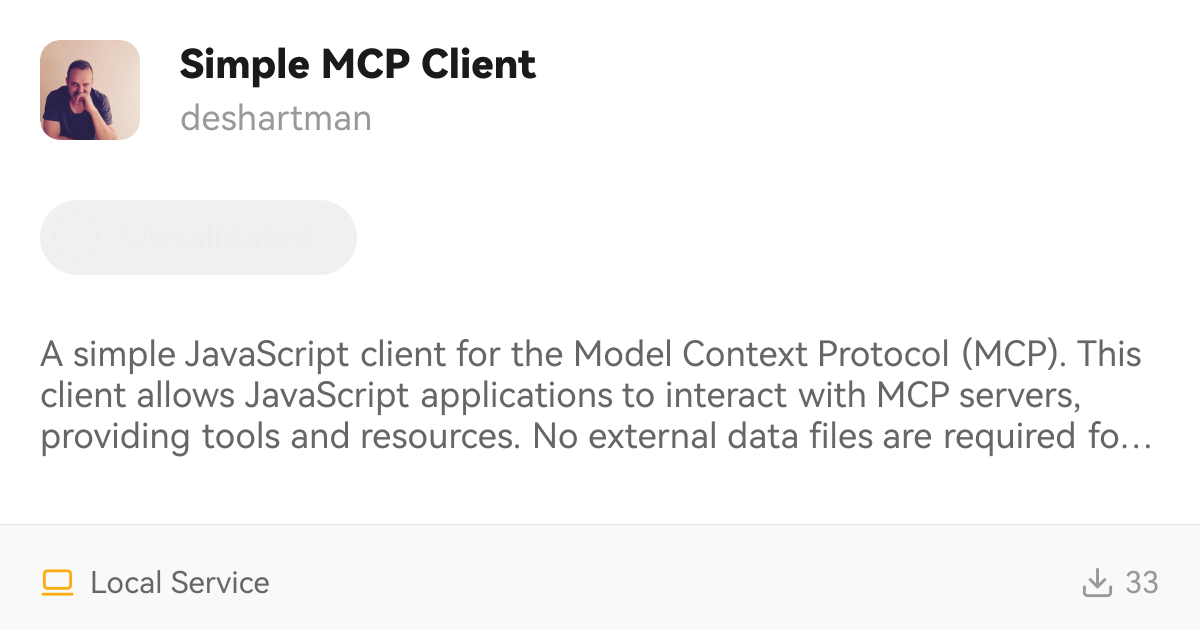 Simple MCP Client | MCP Servers · LobeHub