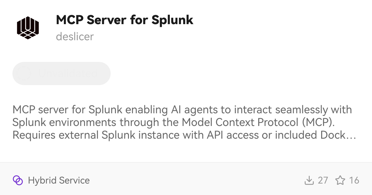 MCP Server for Splunk | MCP Servers · LobeHub