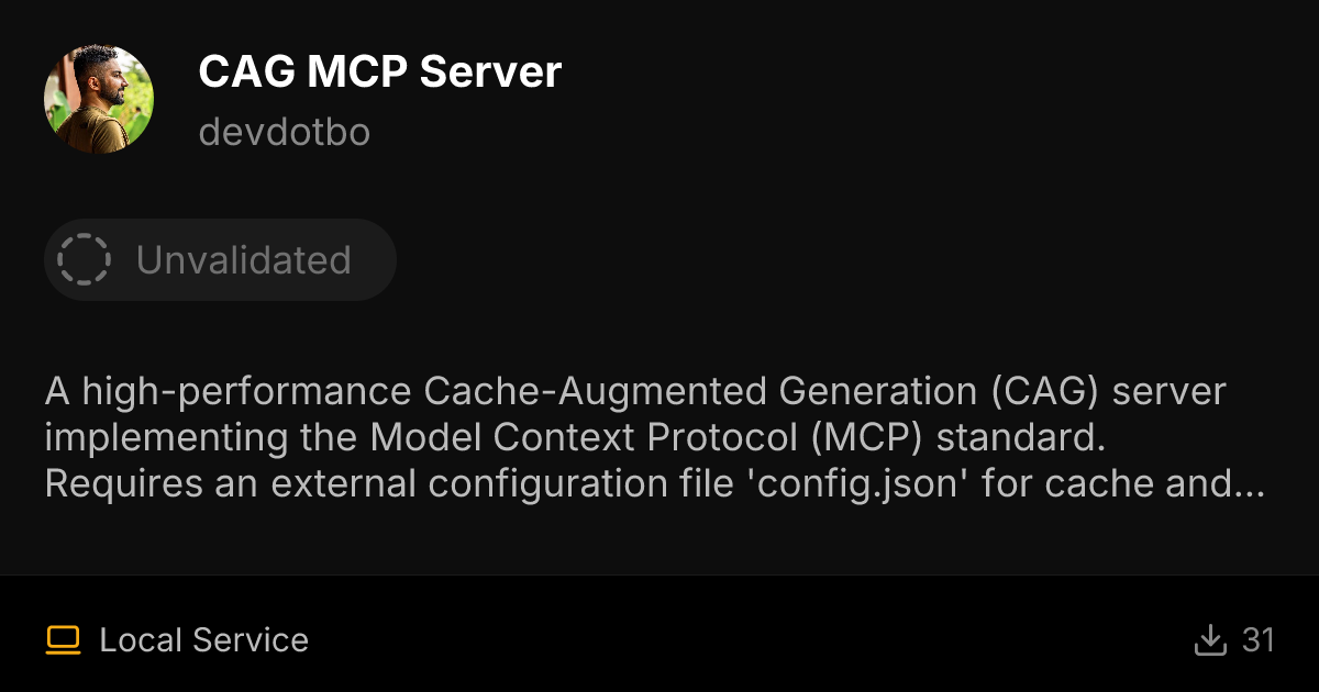 CAG MCP Server | MCP Servers · LobeHub