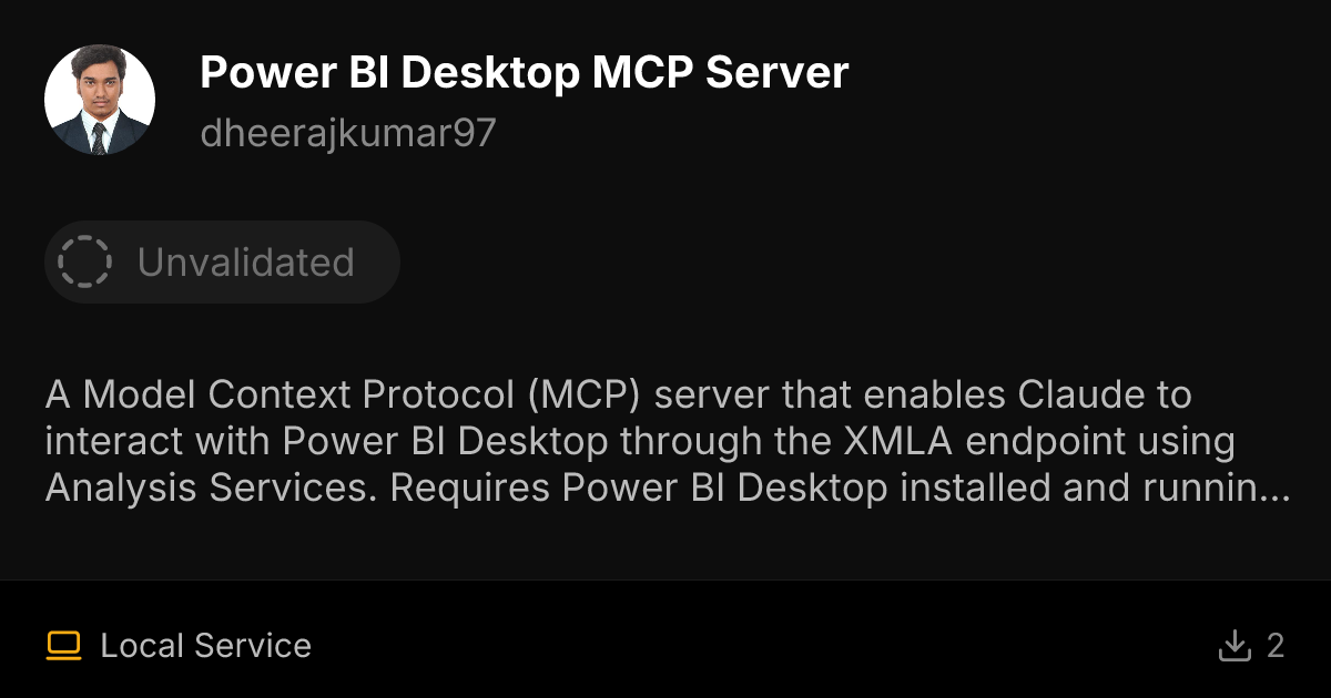Power BI Desktop MCP 伺服器 | MCP Servers · LobeHub