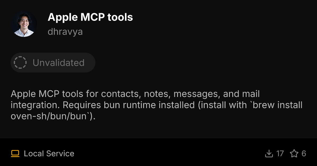 Apple MCP tools | MCP Servers · LobeHub
