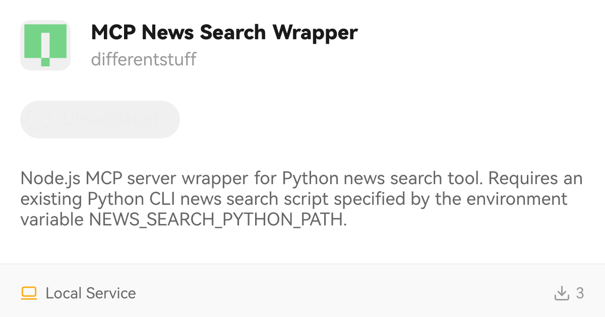 MCP News Search Wrapper | MCP Servers · LobeHub