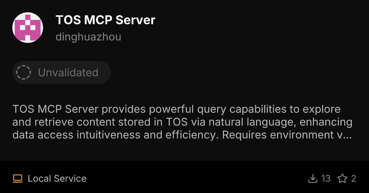 TOS MCP Server | MCP Servers · LobeHub