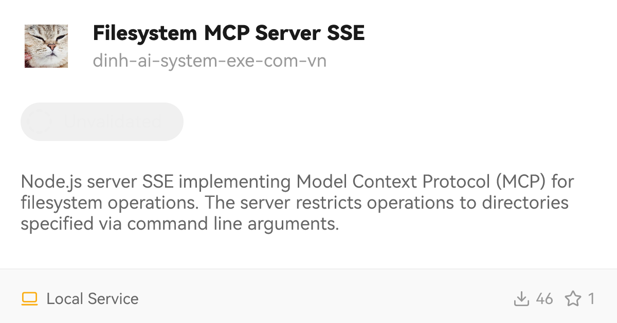 文件系统 MCP 服务器 SSE | MCP Servers · LobeHub
