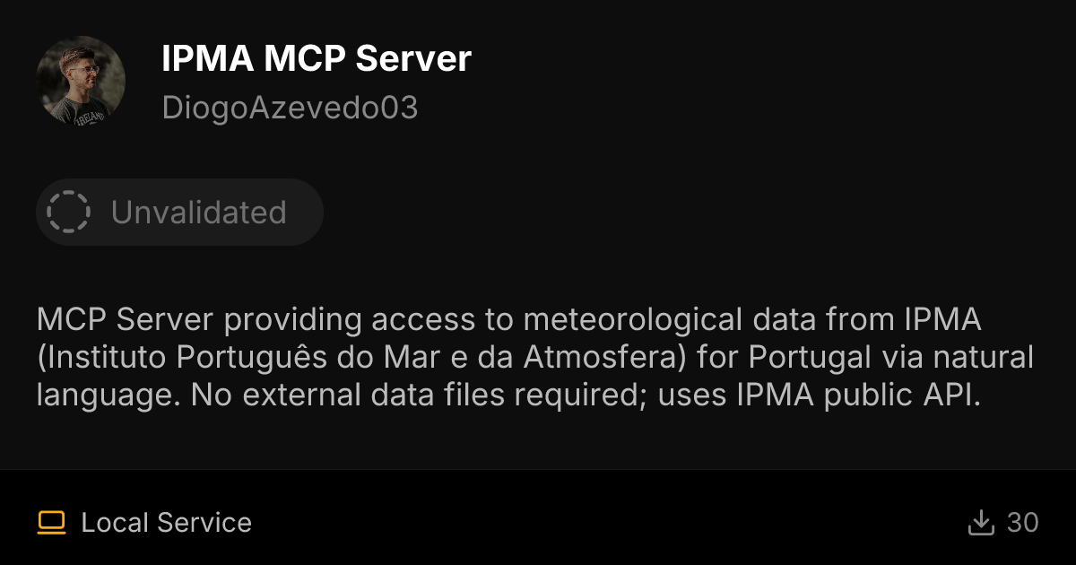 Servidor MCP IPMA | MCP Servers · LobeHub
