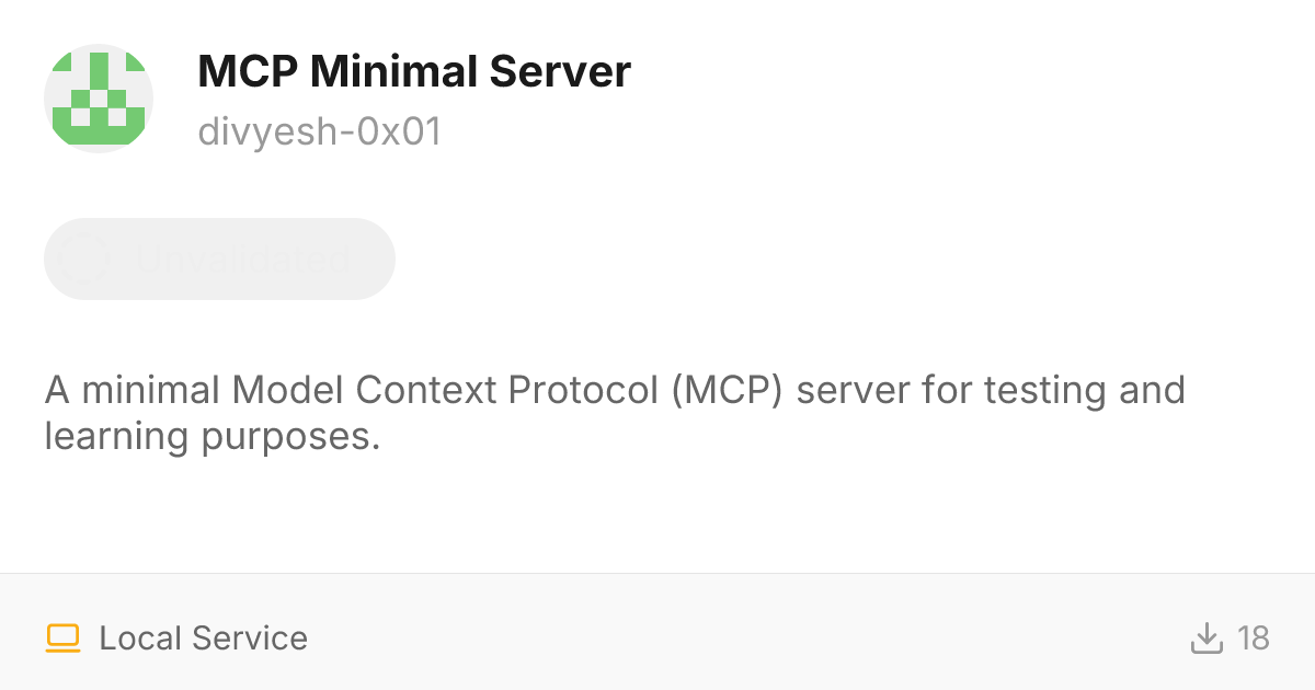 MCP Minimal Server | MCP Servers · LobeHub