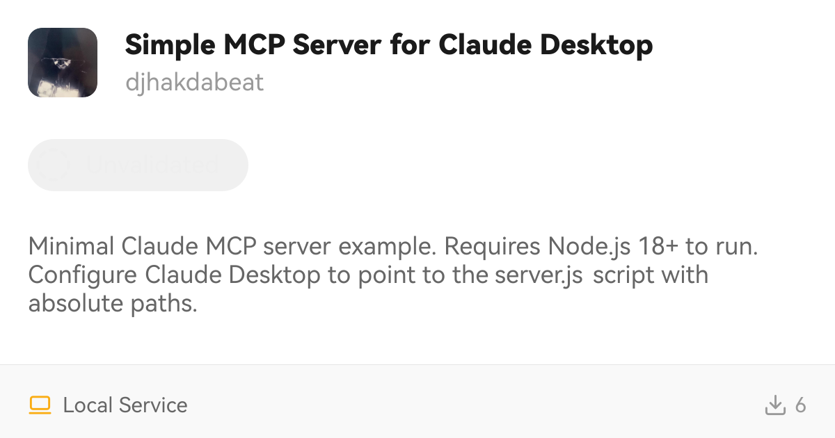 Simple MCP Server for Claude Desktop... · LobeHub